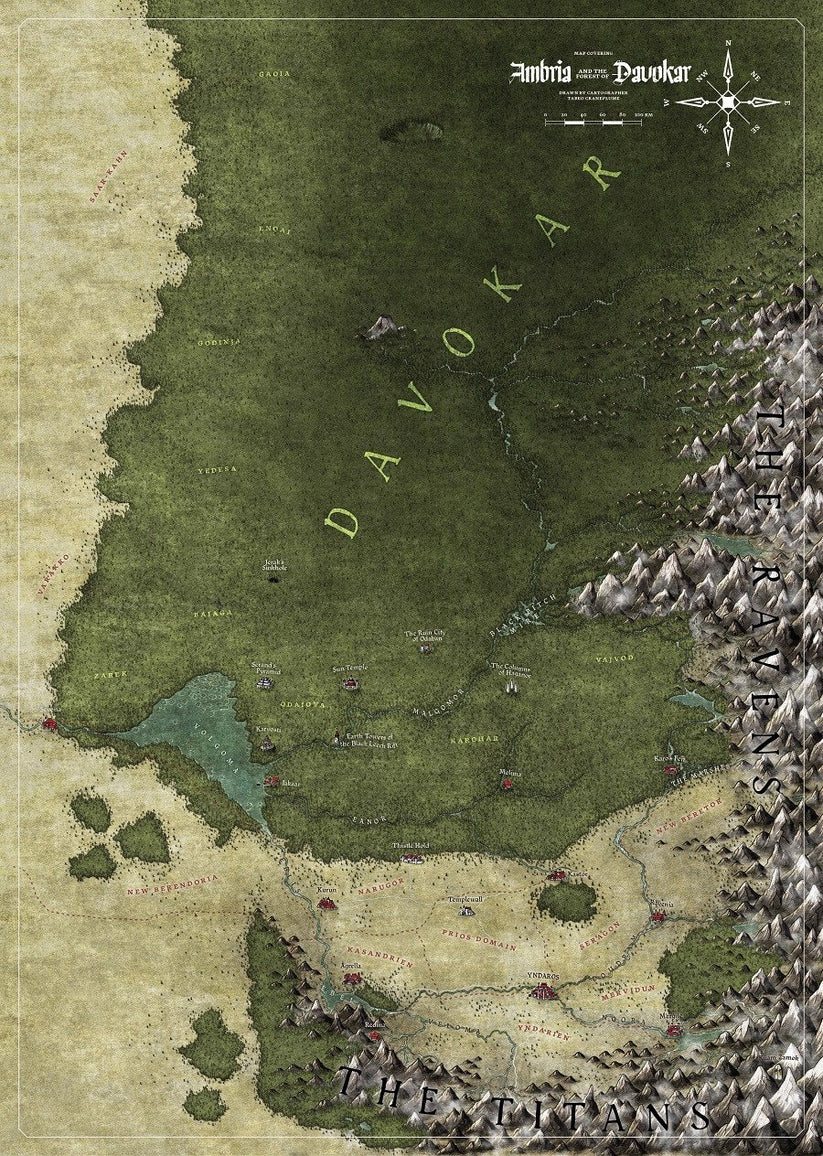 Symbaroum: Ambria and Davokar map – Modiphius Entertainment