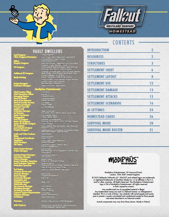 Fallout: Wasteland Warfare - Accessories: Homestead Rules Expansion PD
