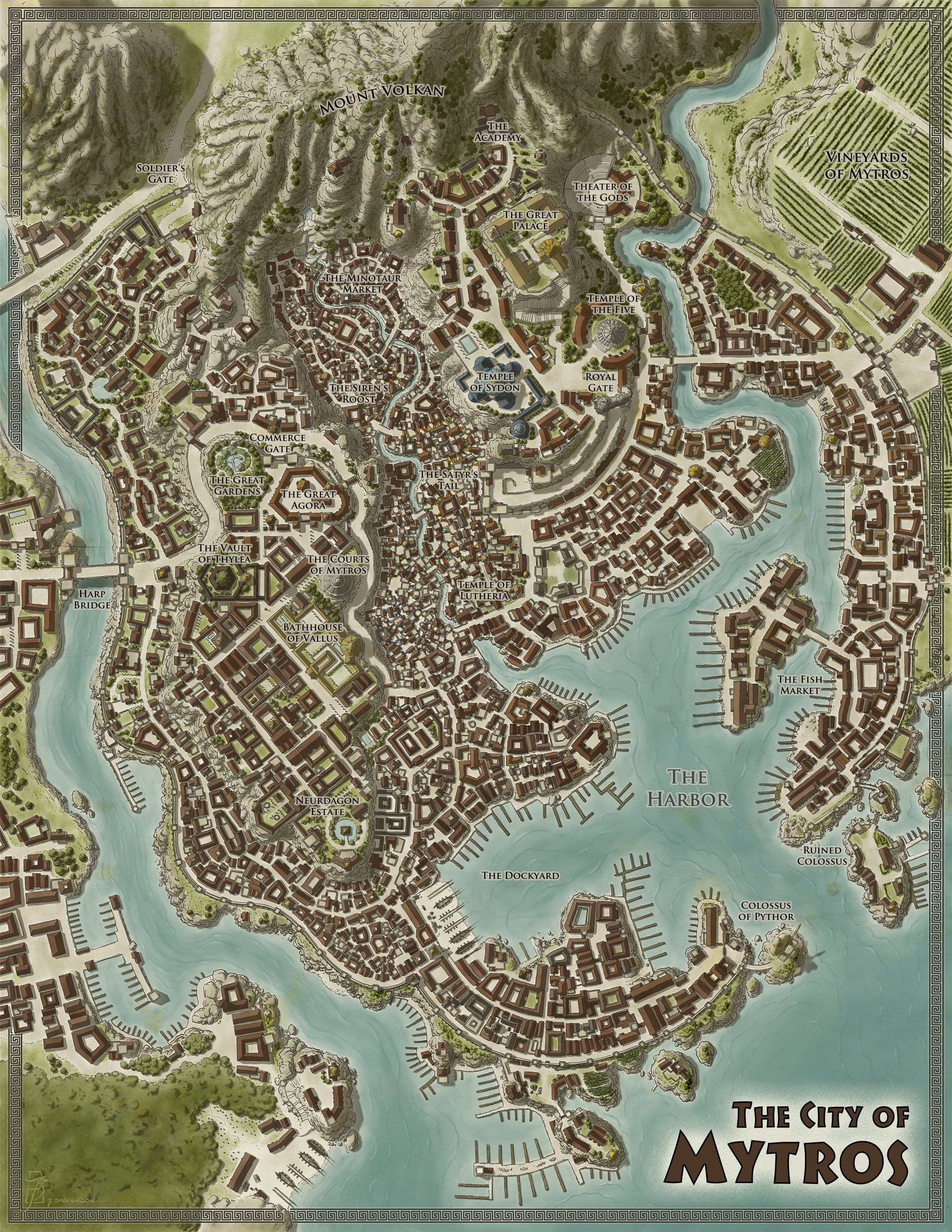 Odyssey of the Dragonlords: Double sided Map of Thylea & Mytros ...